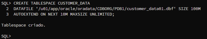 O que é uma tablespace?
